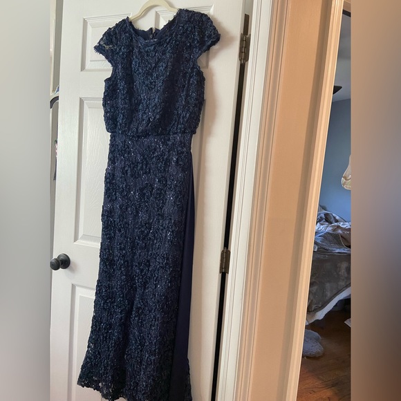 JS Collections | Dresses | New Js Collections Navy Blue Sequined Gown I ...